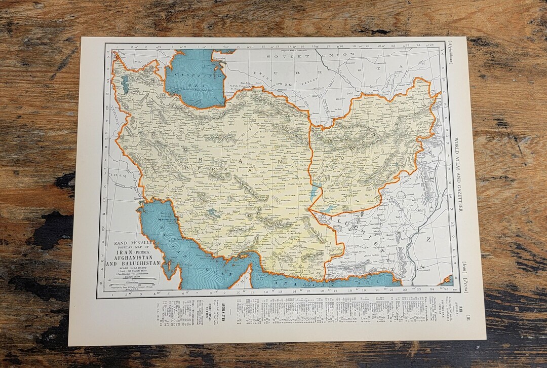 1935 Map of Iran Afghanistan Baluchistan OR India South - Etsy