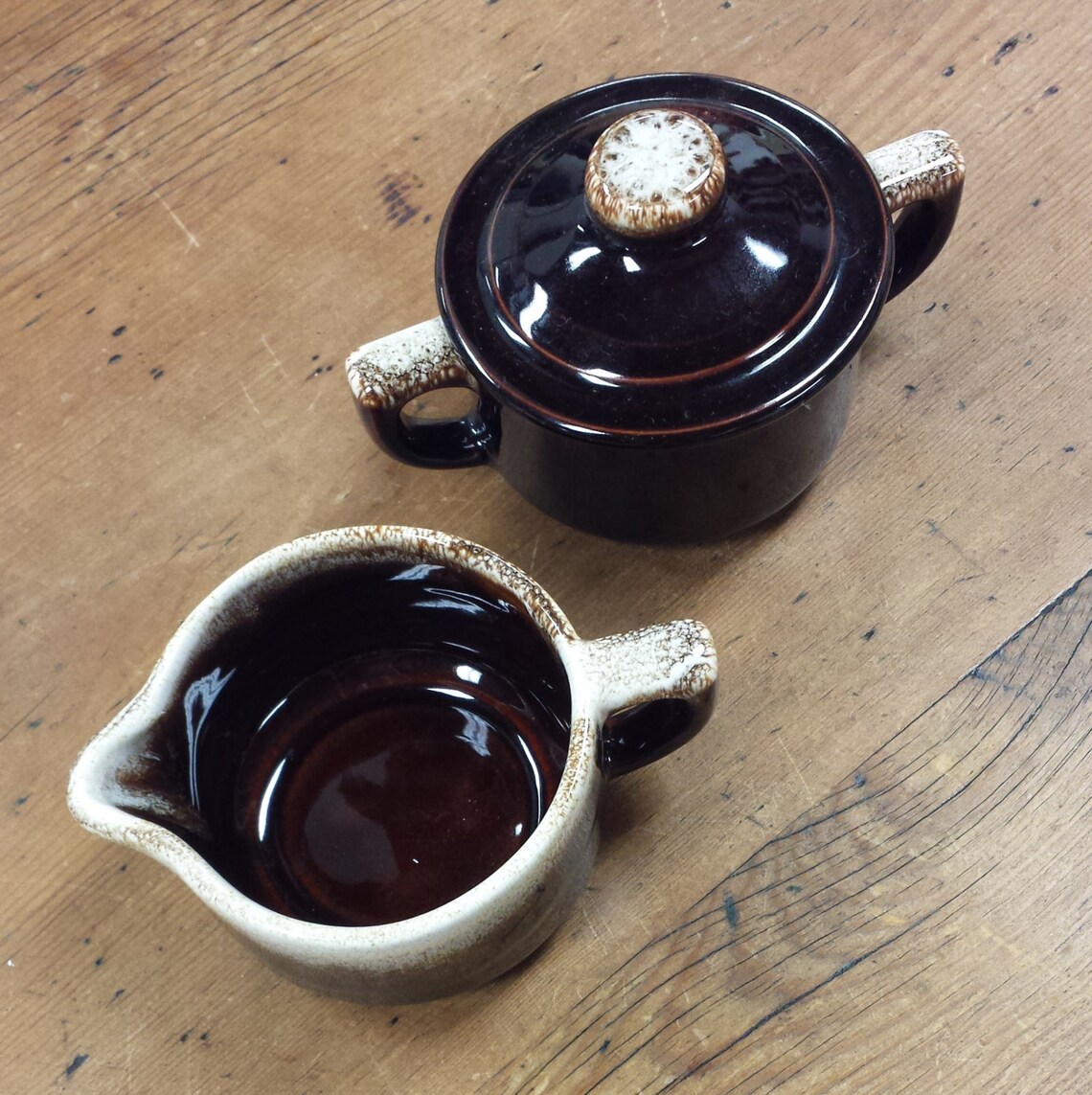 Set of 4 Sugar & Creamer ~ Packet Bowls ~ Pfaltzgraff Gourmet Brown ...