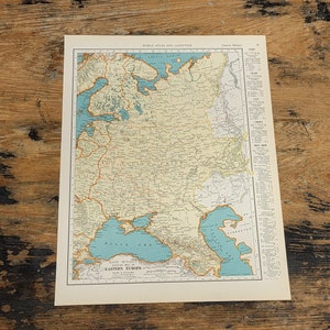 1935 Map of Eastern Europe OR Asia Antique World Atlas Vintage Print ...