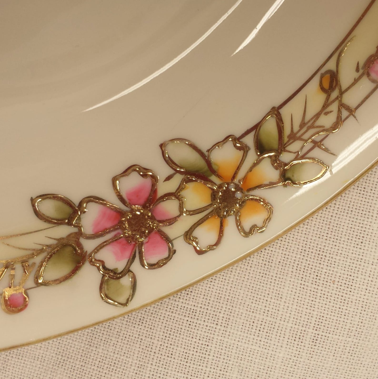 2 Hand Painted Nippon Porcelain Dishes With Cut-out Handles - Etsy
