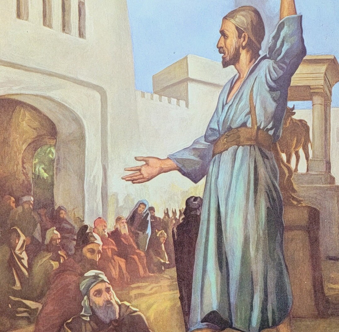 Amos Pleads for Justice "speaking for God" Providence Lithograph Co ...