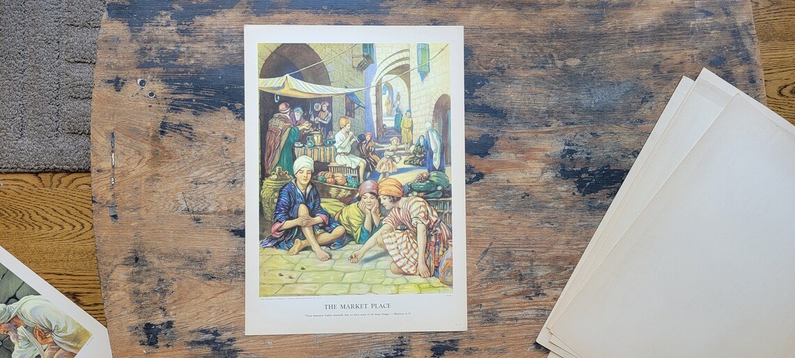 Maud T. Atkinson Illustration the Marketplace | Etsy