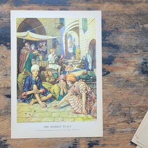 Maud T. Atkinson Illustration "the Marketplace" Providence Lithograph ...