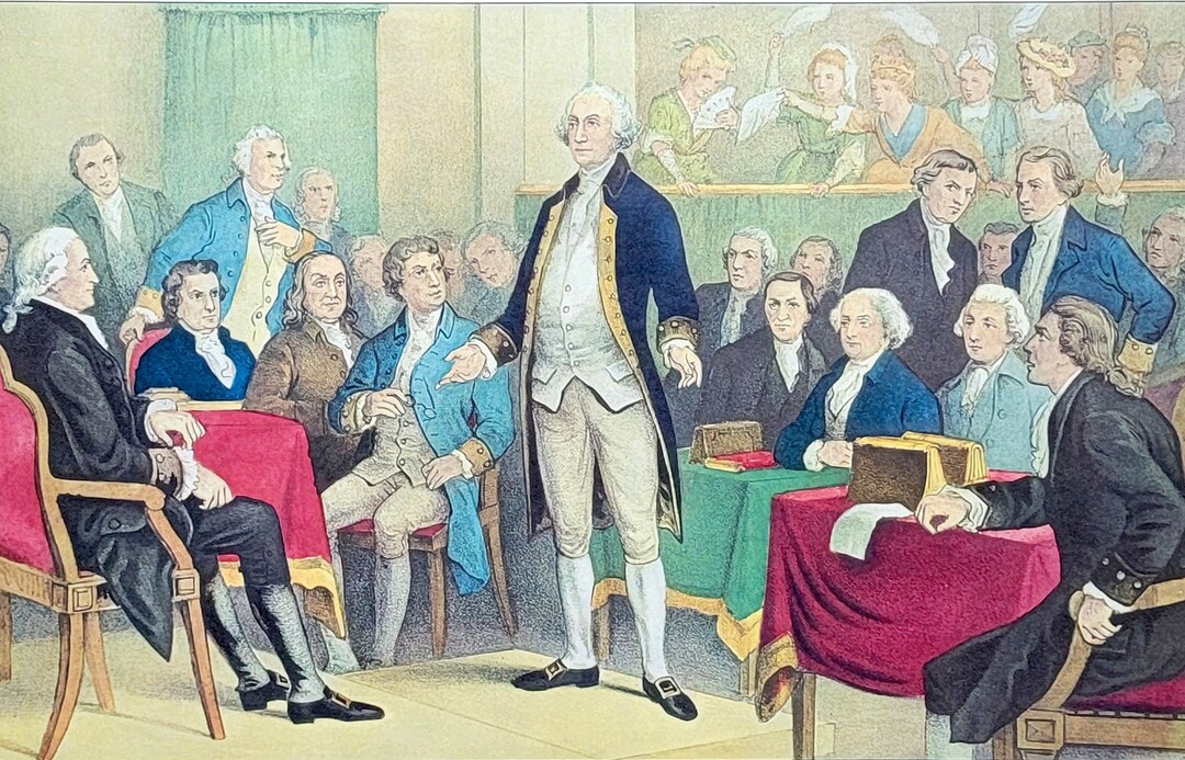 Washington Appointed Commander in Chief 1775 Currier & Ives Lithograph ...