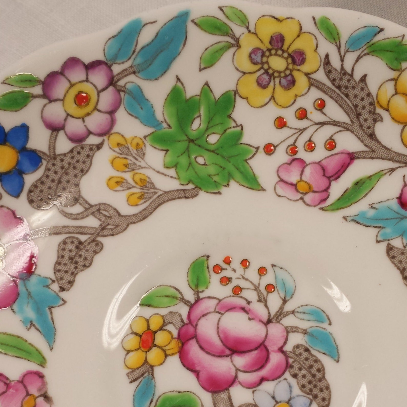 3 Jacobean by Royal Albert Tea Trios, Cup/saucer/dessert/salad/plate ...