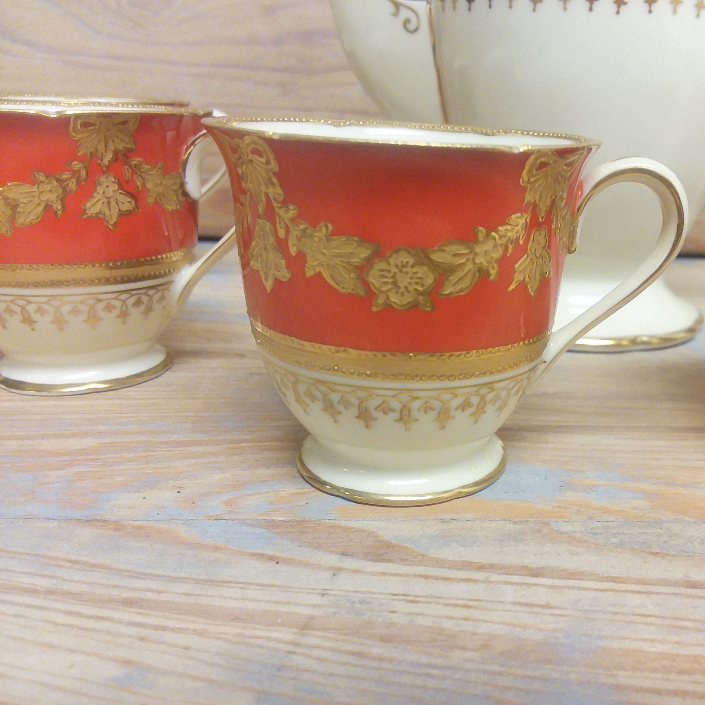 Noritake N3997 Chocolate Demitasse Cups Saucers Pot Porcelain ...