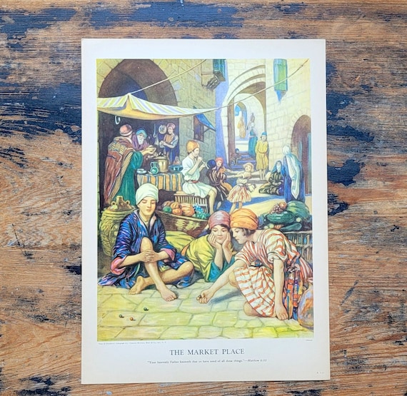 Maud T. Atkinson Illustration the Marketplace | Etsy