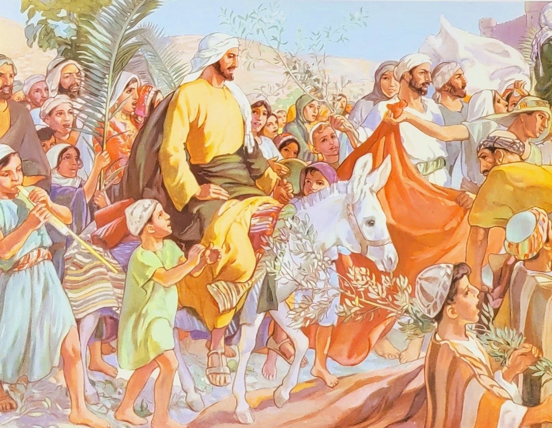 Mark 11:9 A Welcome to Jesus in Jerusalem Artwork by Elsie Anna Wood ...