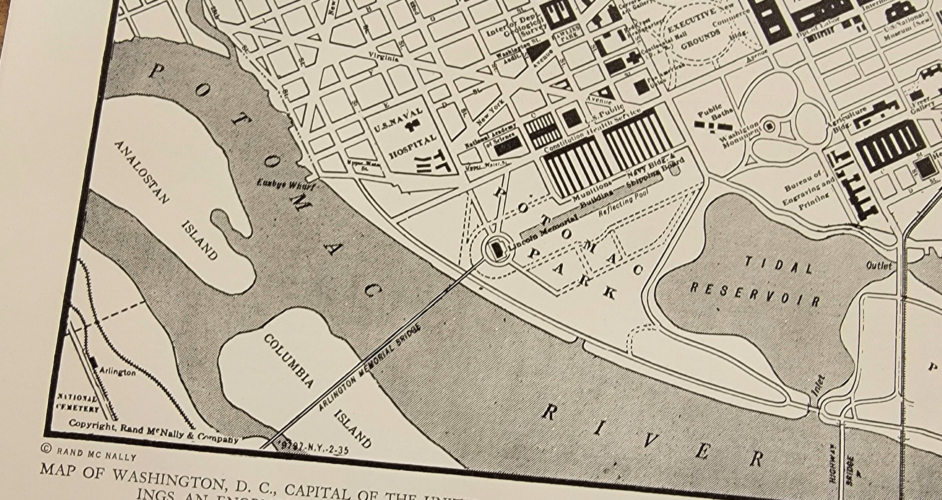 1935 Washington DC Street Capital Map Vintage Black & White - Etsy