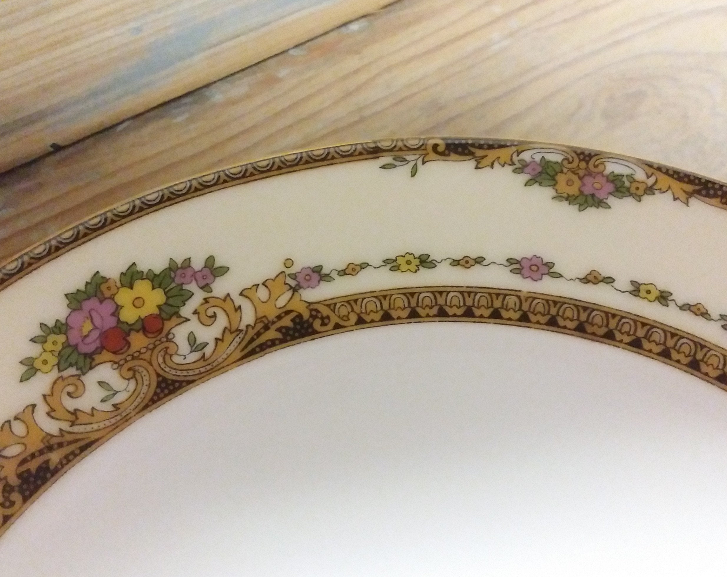 6 Jonroth Studios Brunswick Salad Plates Hand Painted Fine Porcelain ...