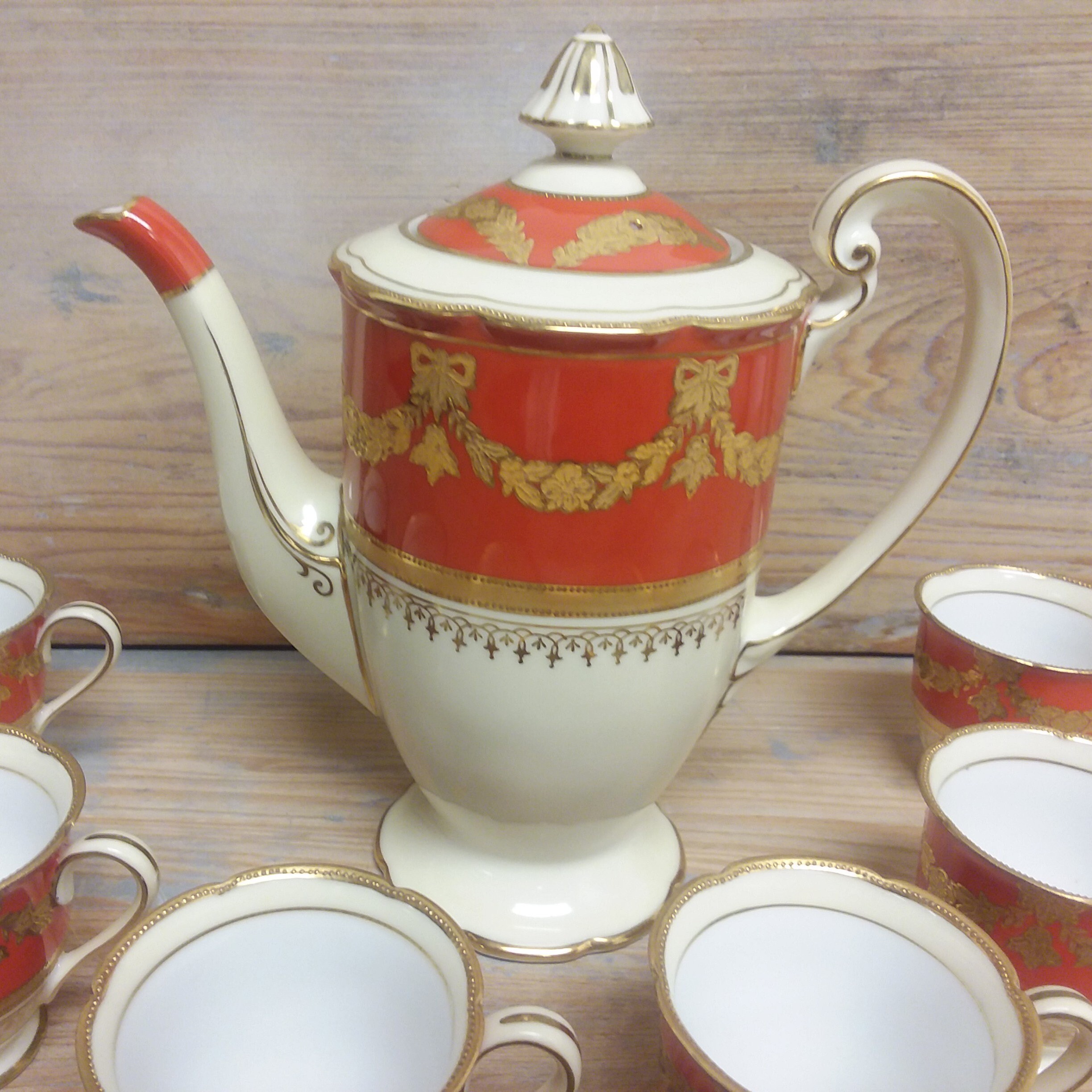Noritake N3997 Chocolate Demitasse Cups Saucers Pot Porcelain ...