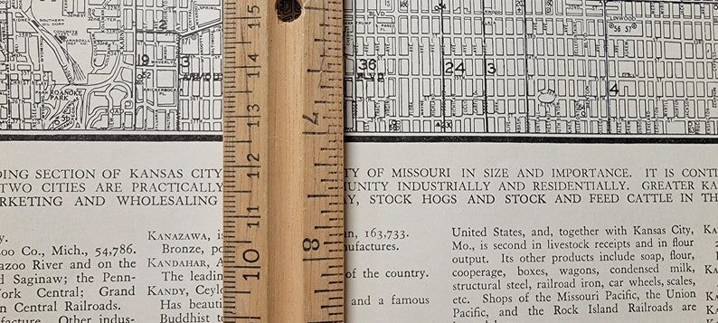 1935 Kansas City Street Capital Map Vintage Black & White - Etsy