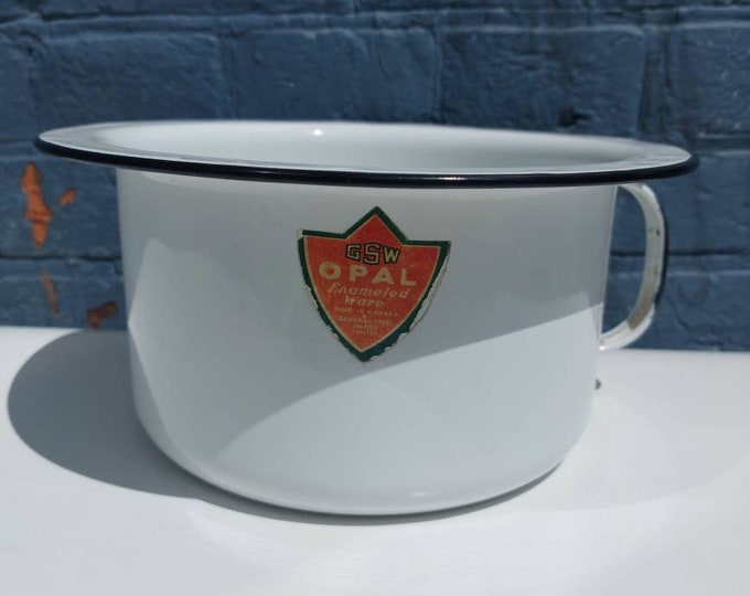Vintage 1930's GSW OPAL Enameled Ware Chamber Pot Made in Canada by ...