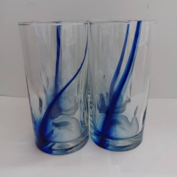Libbey Swirl Blue Glasses - Etsy