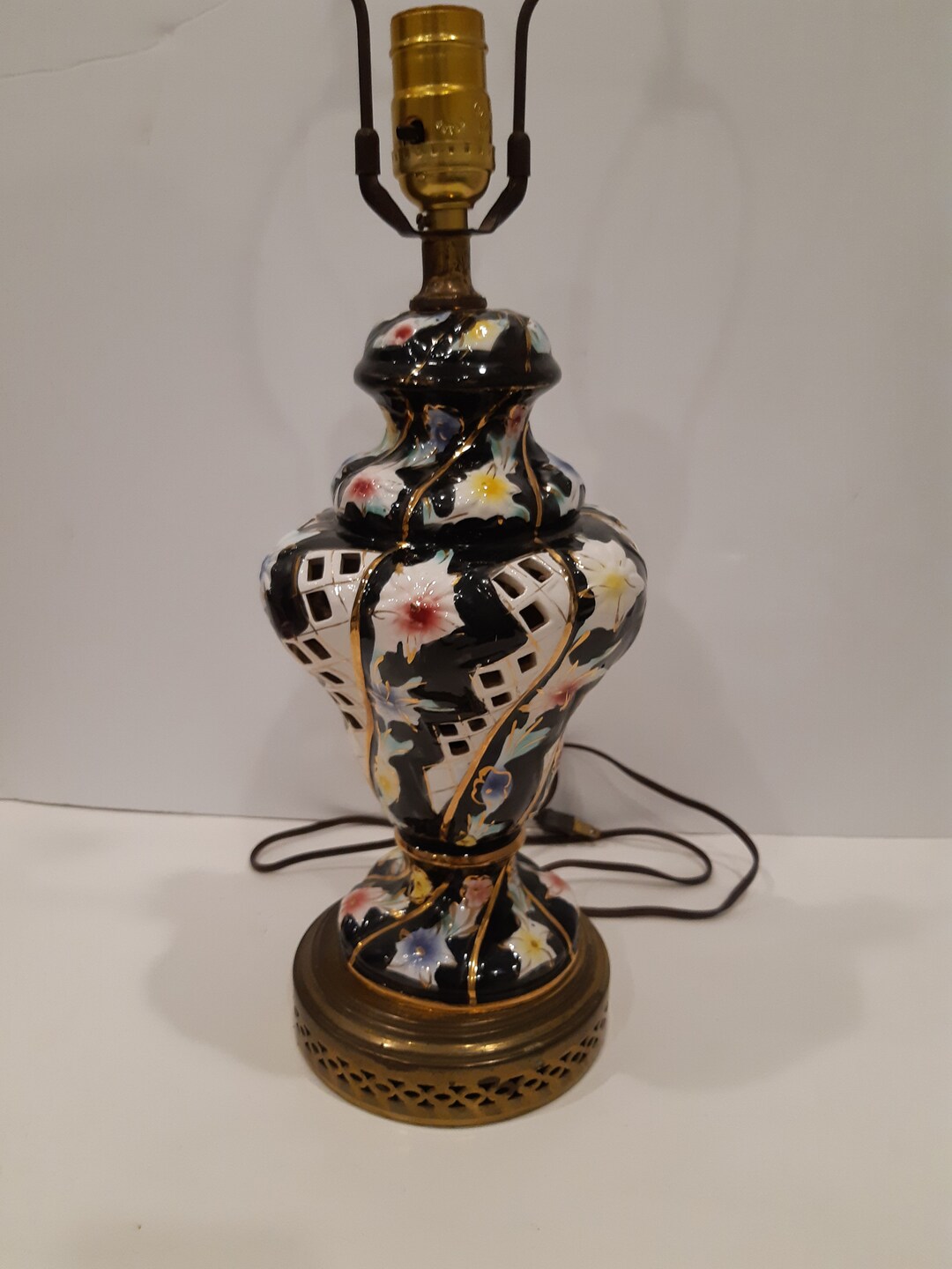 1950's Italian Capodimonte Table Lamp Made in Italy Made of Porcelain ...