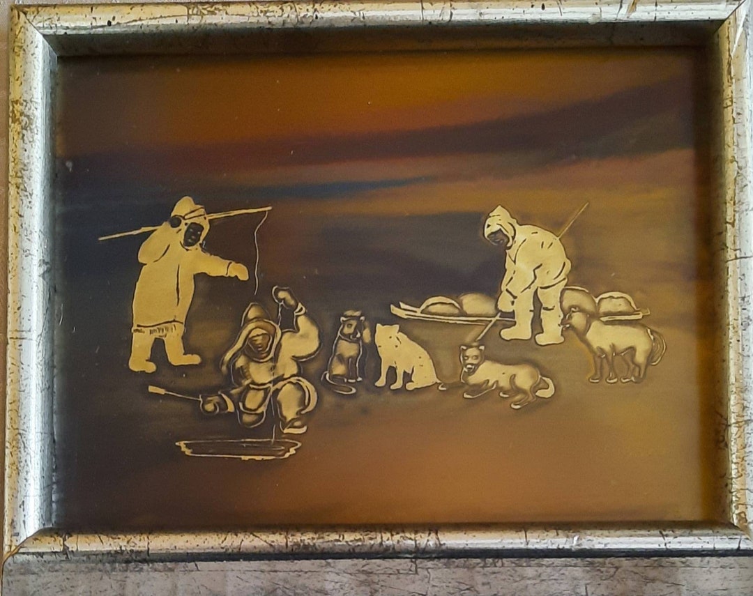 Rare Vintage Inuit Copper Etching by Canadian Artist Frederick - Etsy