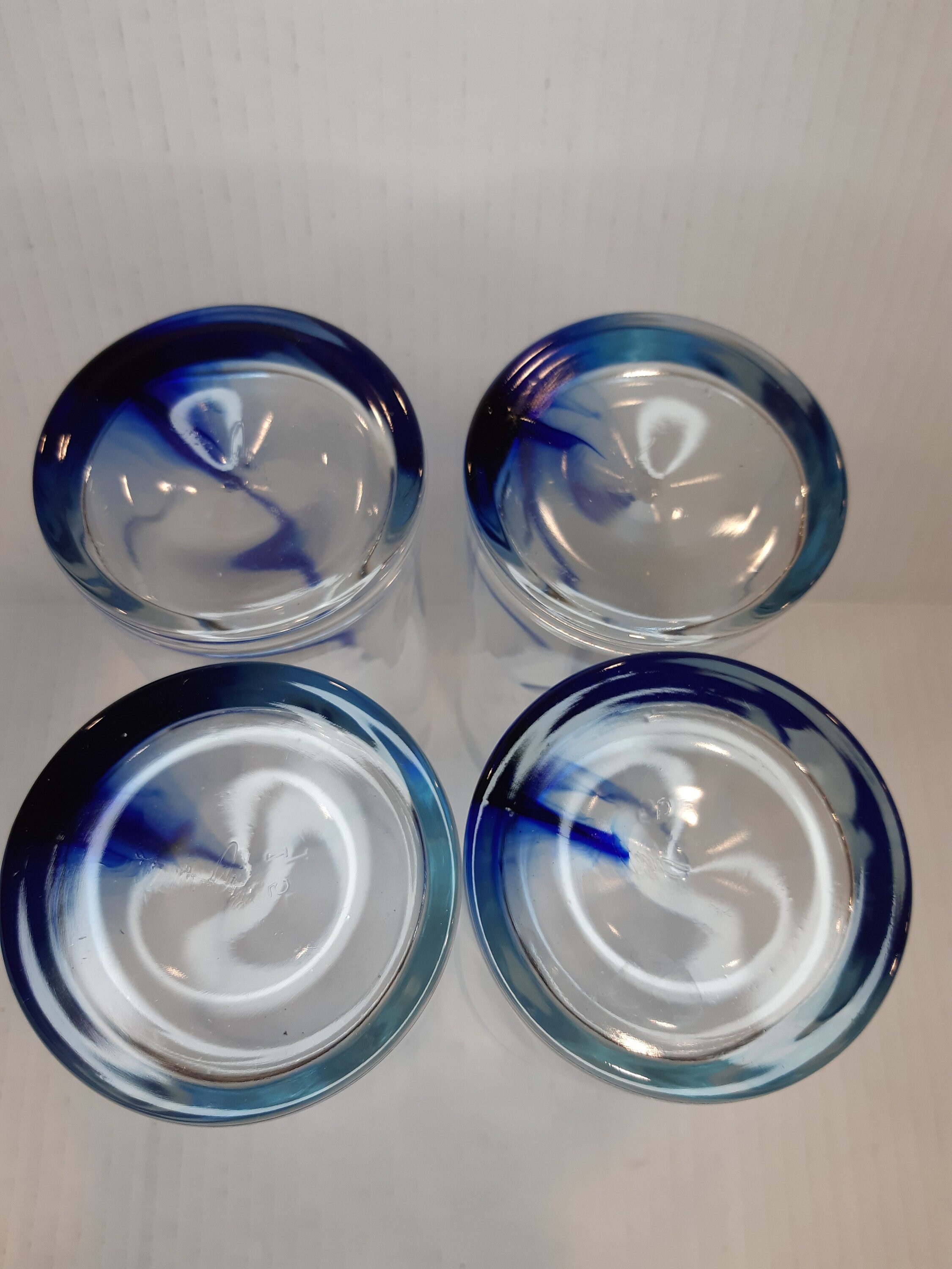 Libbey Blue Ribbon Impressions Glasses Set of 4 Thumbprint Glasses ...