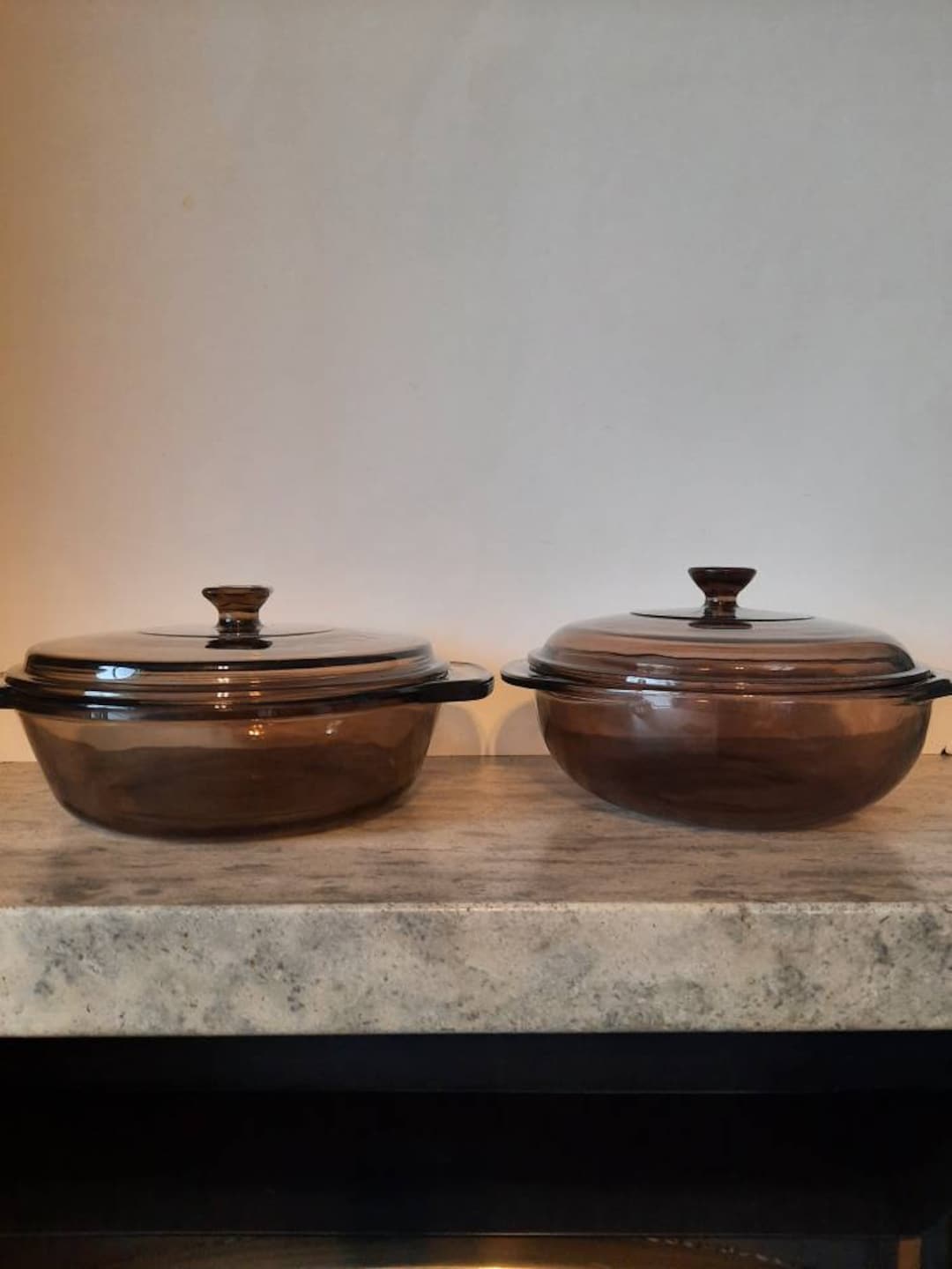 Vintage 4 Piece Set of Amber Pyrex Casserole Pots 1.5 Qt Pyrex 1.5 ...