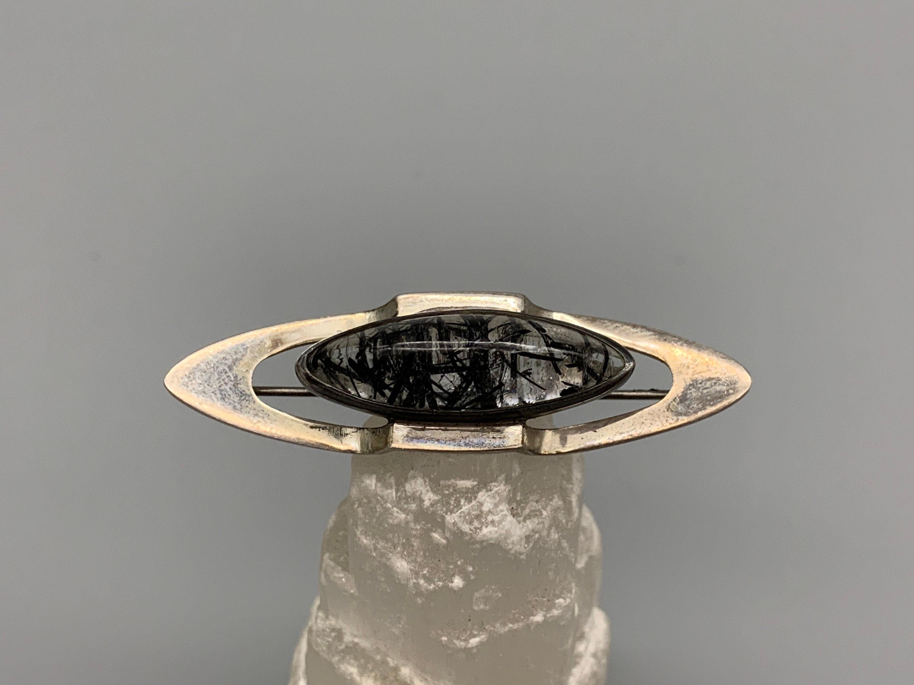 Vintage Kaunis Koru Black Rutilated Quartz Modernist Sterling Silver ...