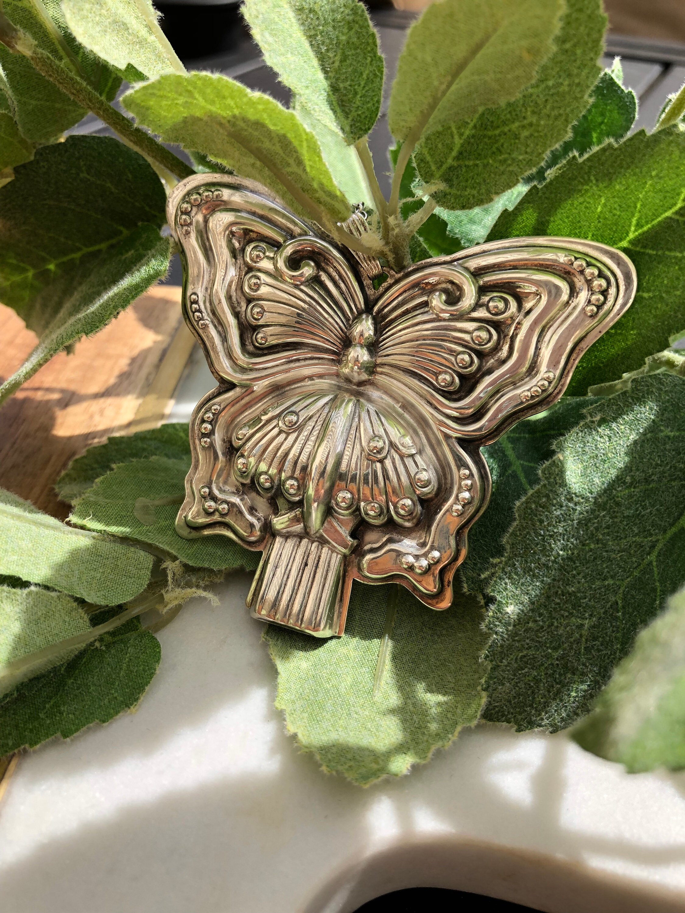 Vintage Sterling Silver Butterfly Whistle Pendant, Reed & Barton ...