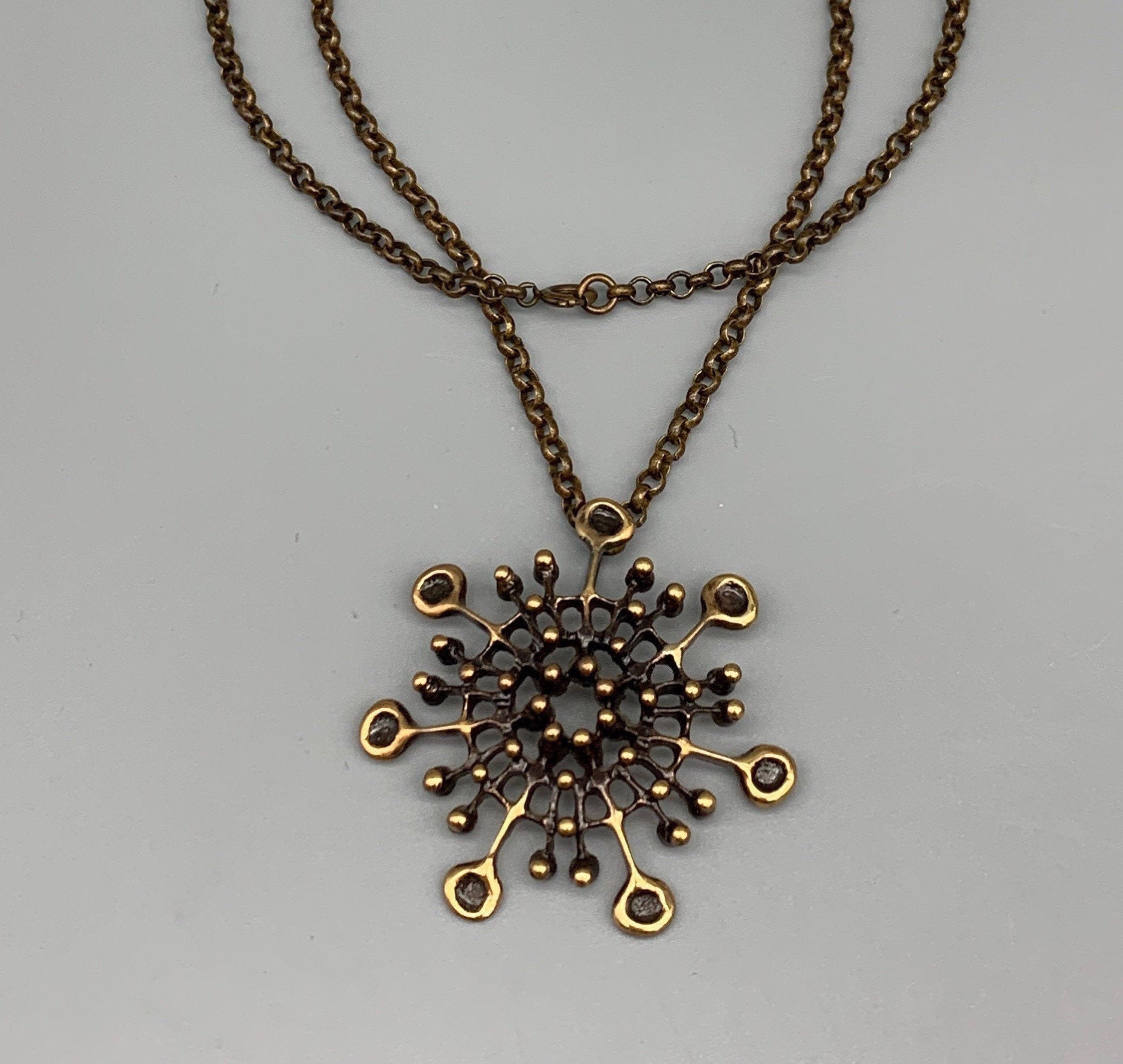 Vintage Knut Paulsen Bronze Brutalist Biomorphic Modernist Pendant ...