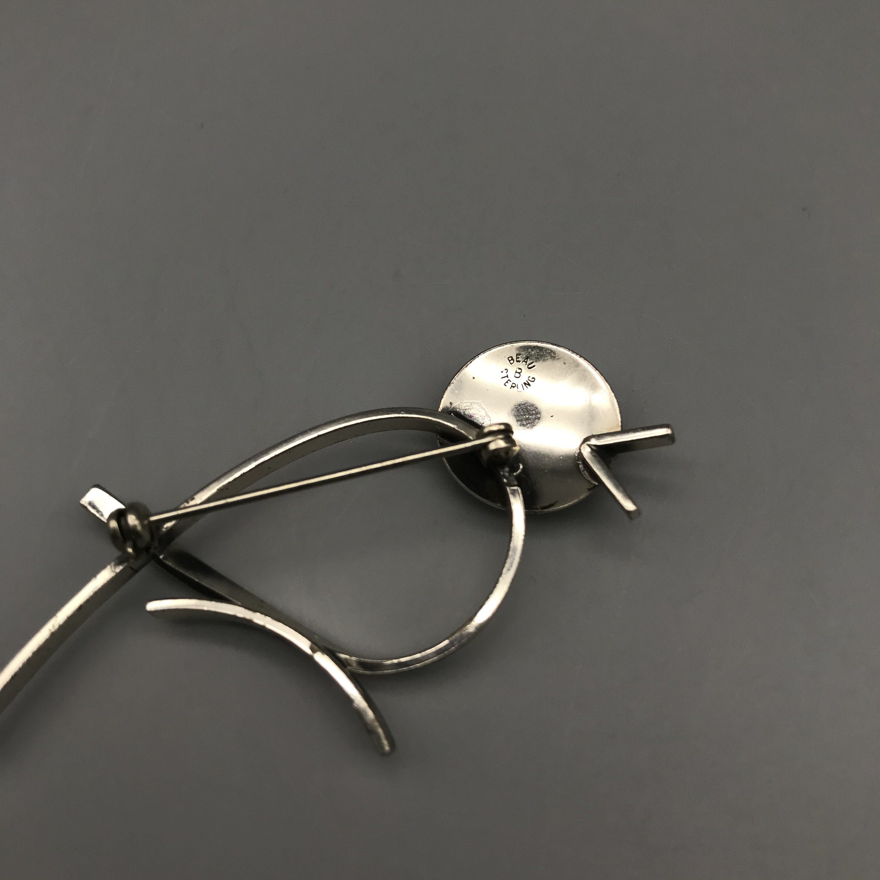 Vintage Mid Century Beau Sterling Silver Bird Brooch