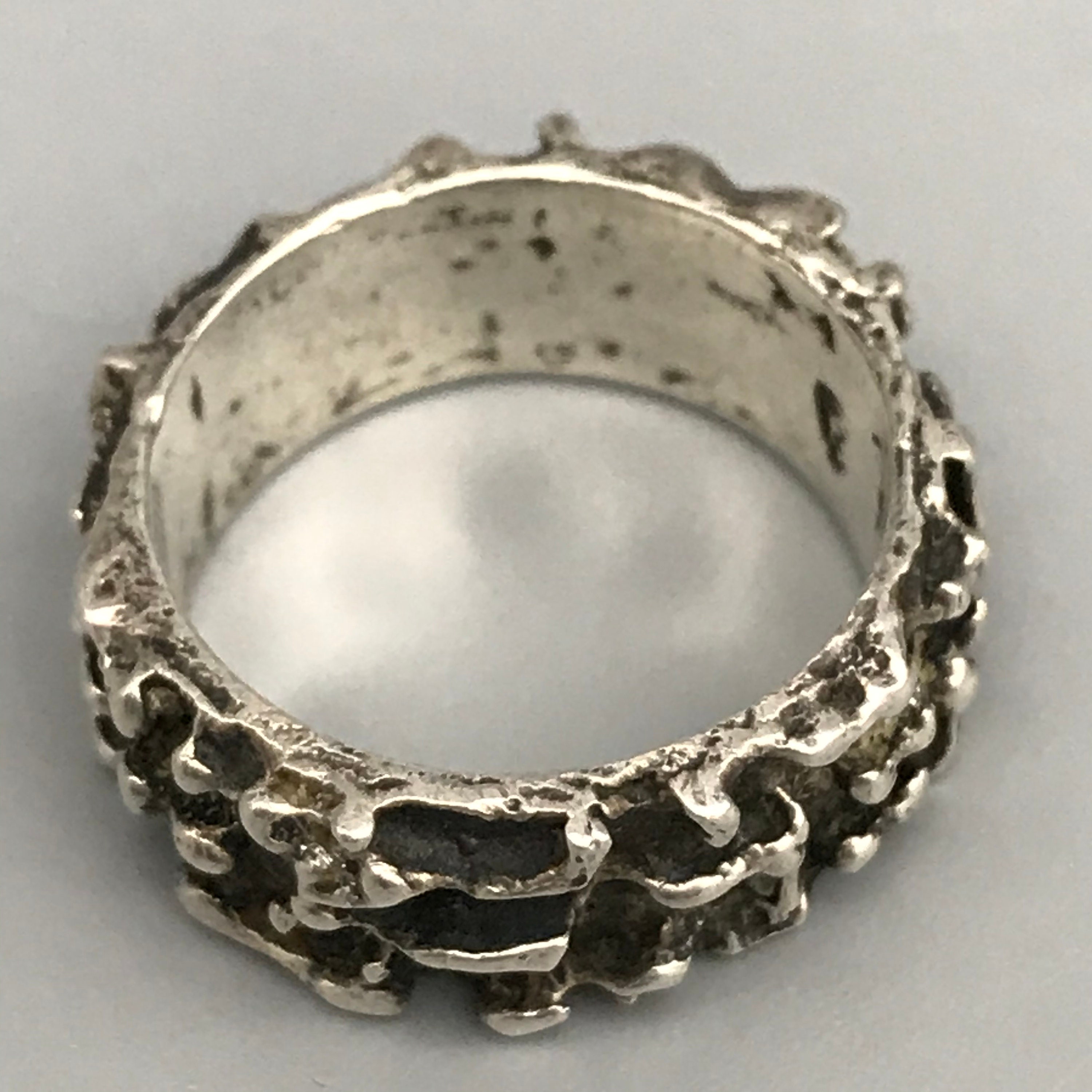 Vintage Brutalist Organic Sterling Silver Band Ring, Taxco, Mexico ...