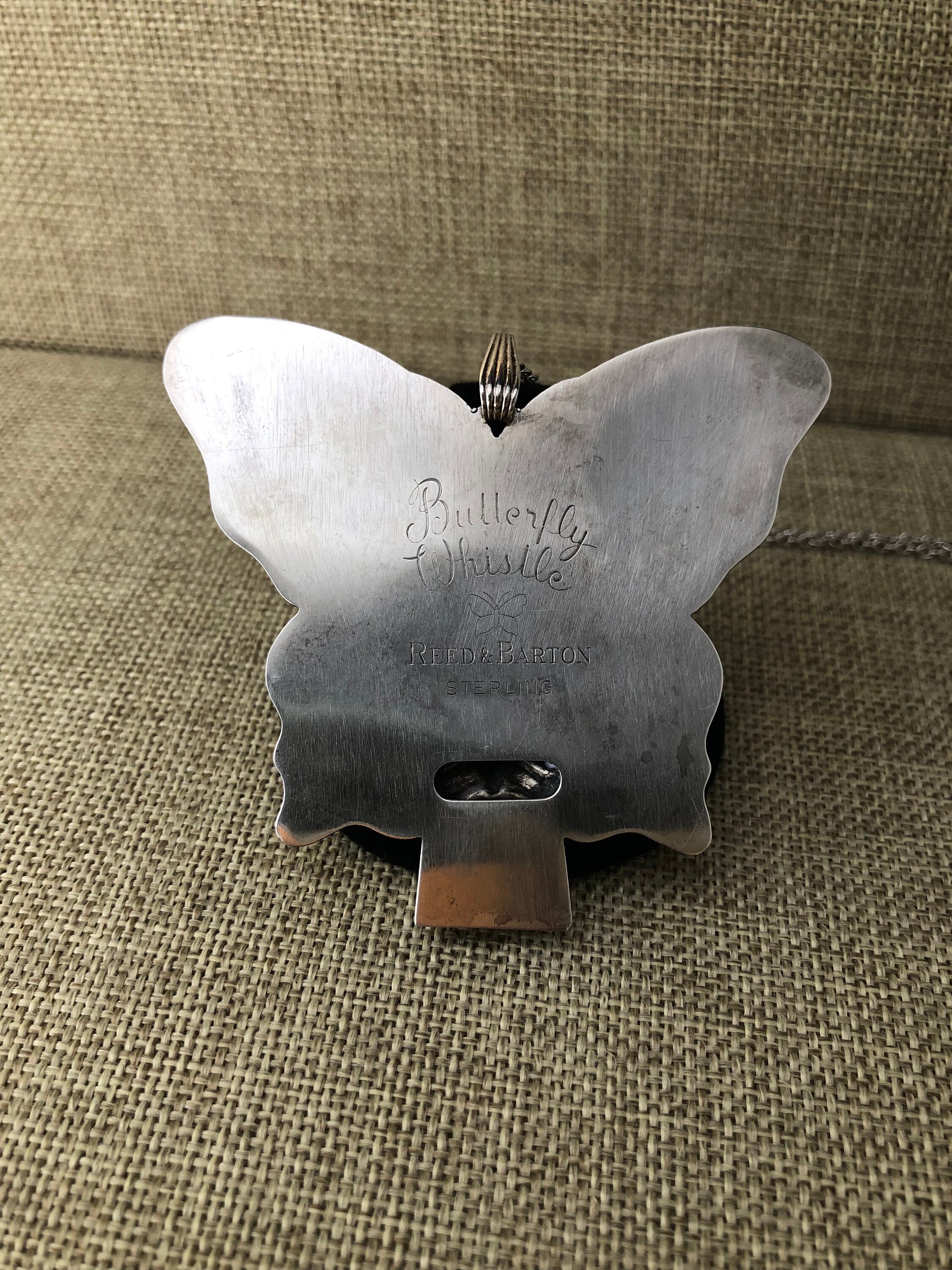 Vintage Sterling Silver Butterfly Whistle Pendant, Reed & Barton ...