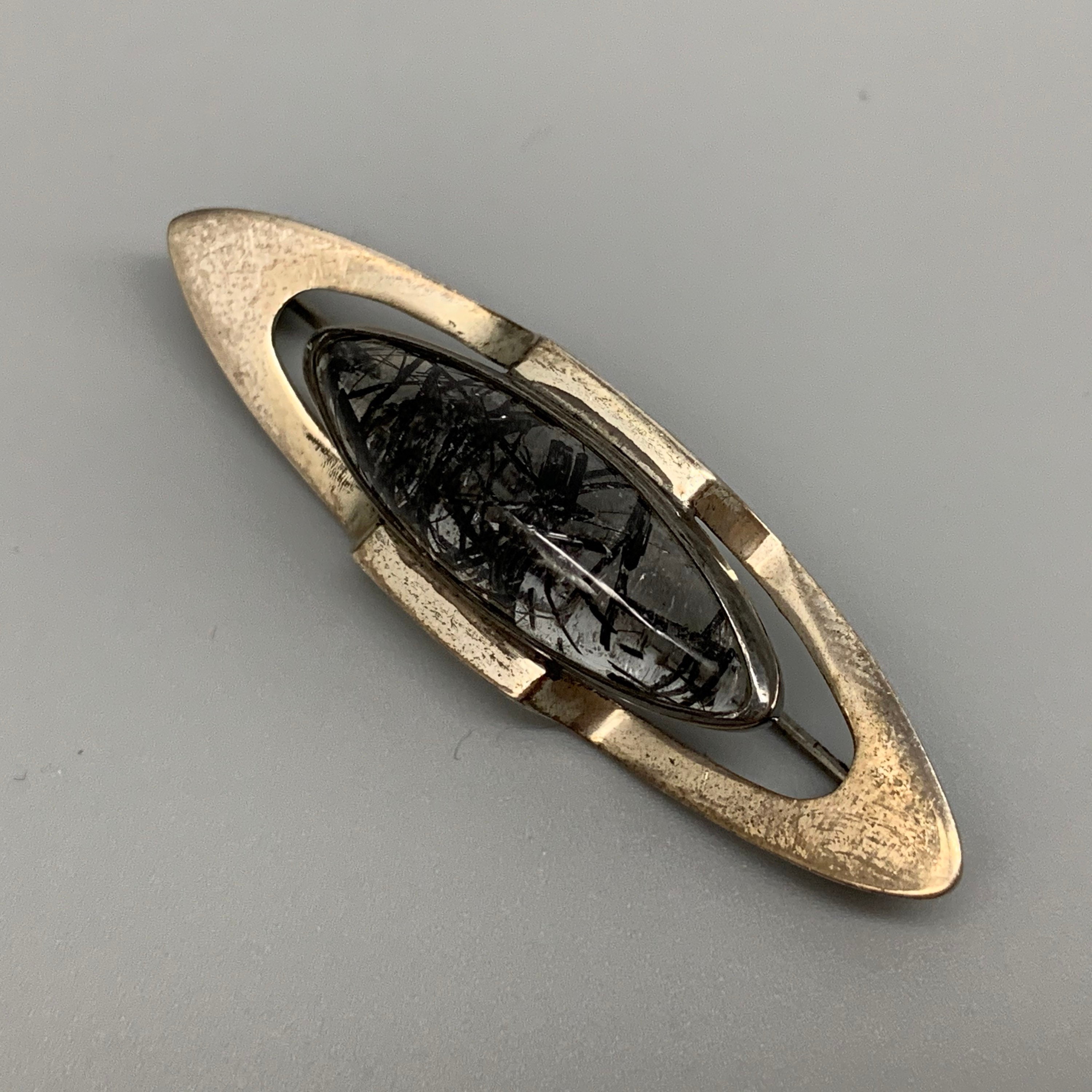 Vintage Kaunis Koru Black Rutilated Quartz Modernist Sterling Silver ...