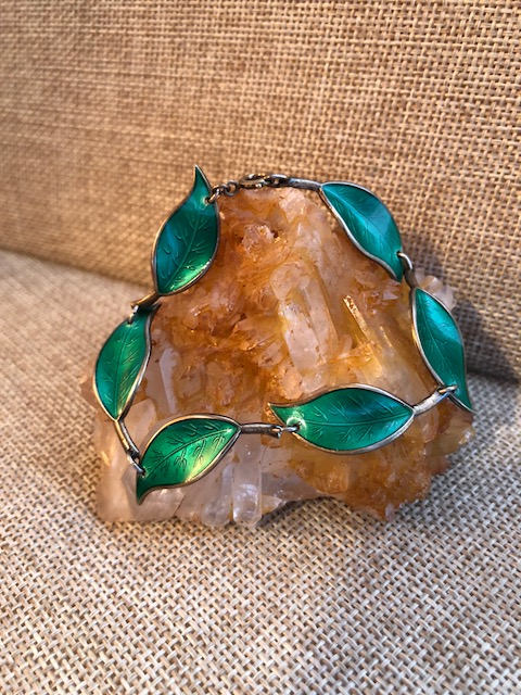 Vintage David Anderson D-A 925 Sterling Silver and Green Enamel Mid ...