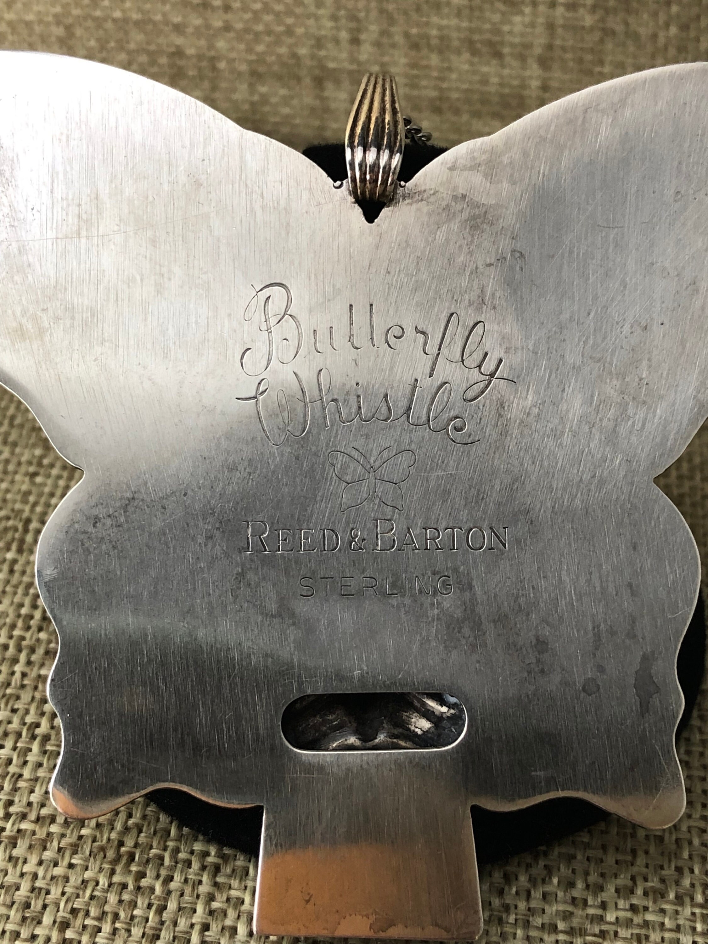 Vintage Sterling Silver Butterfly Whistle Pendant, Reed & Barton ...