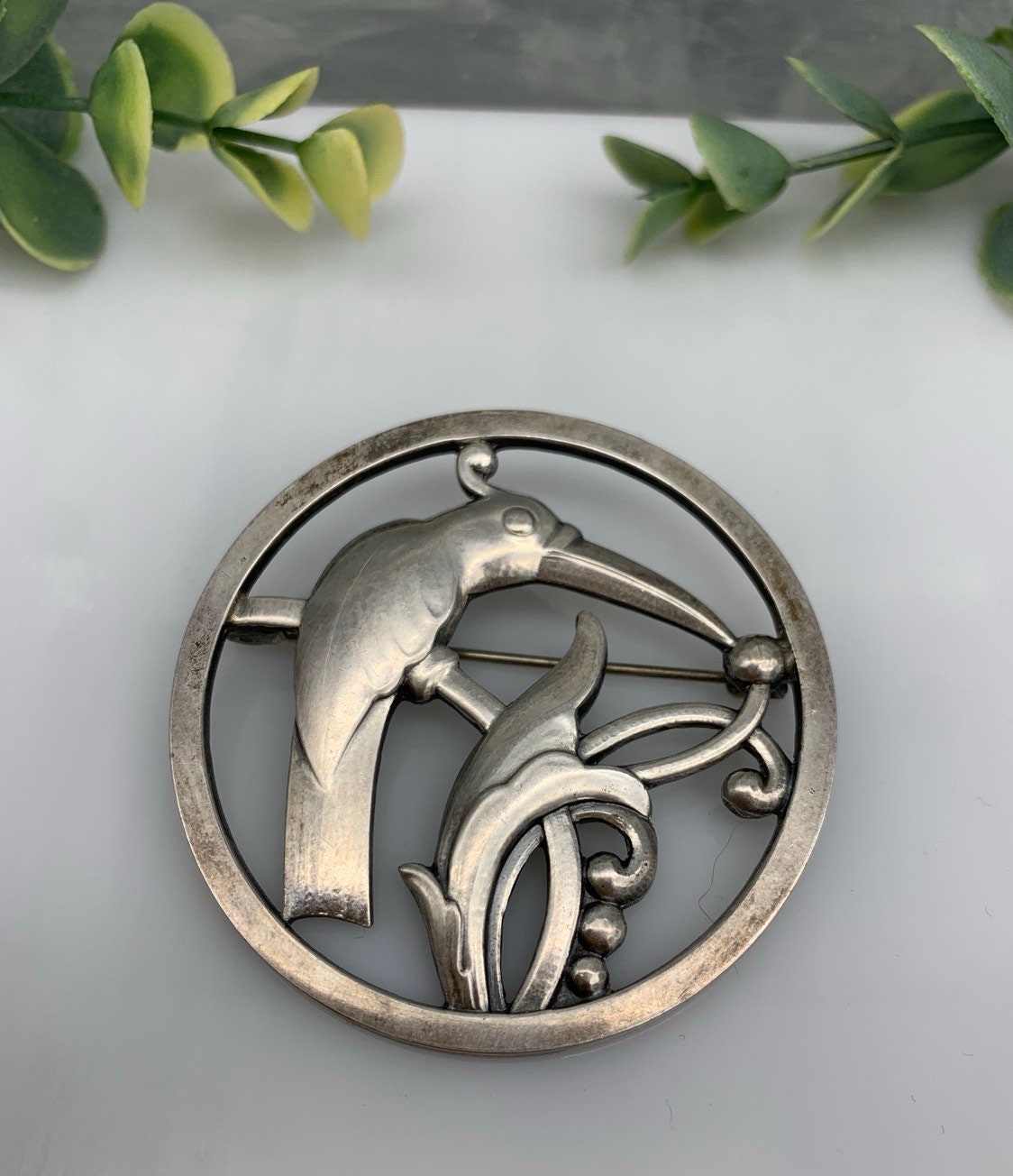 Vintage Eiler & Marloe 830S Silver Long Billed Bird Mid Century Brooch ...