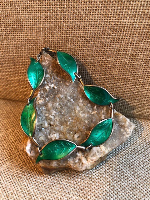 Vintage David Anderson D-A 925 Sterling Silver and Green Enamel Mid ...