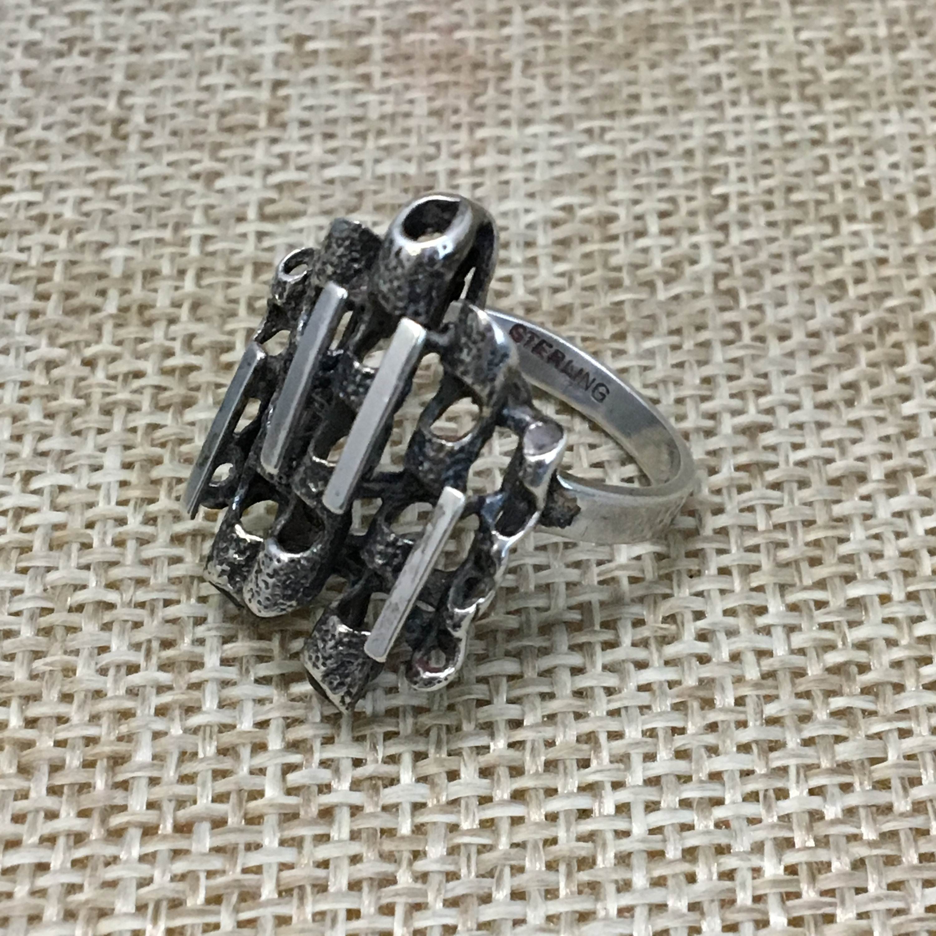 Vintage Sterling Silver Brutalist/Organic Style Ring Size 6.5