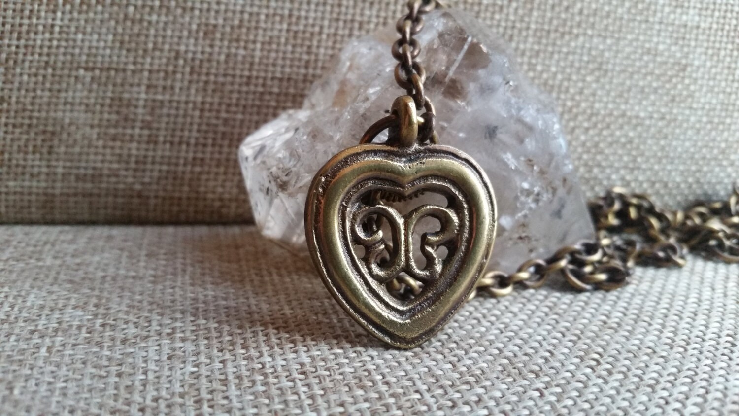 Vintage Tribal Viking Heart Kalevala Koru Bronze Pendant and Chain ...