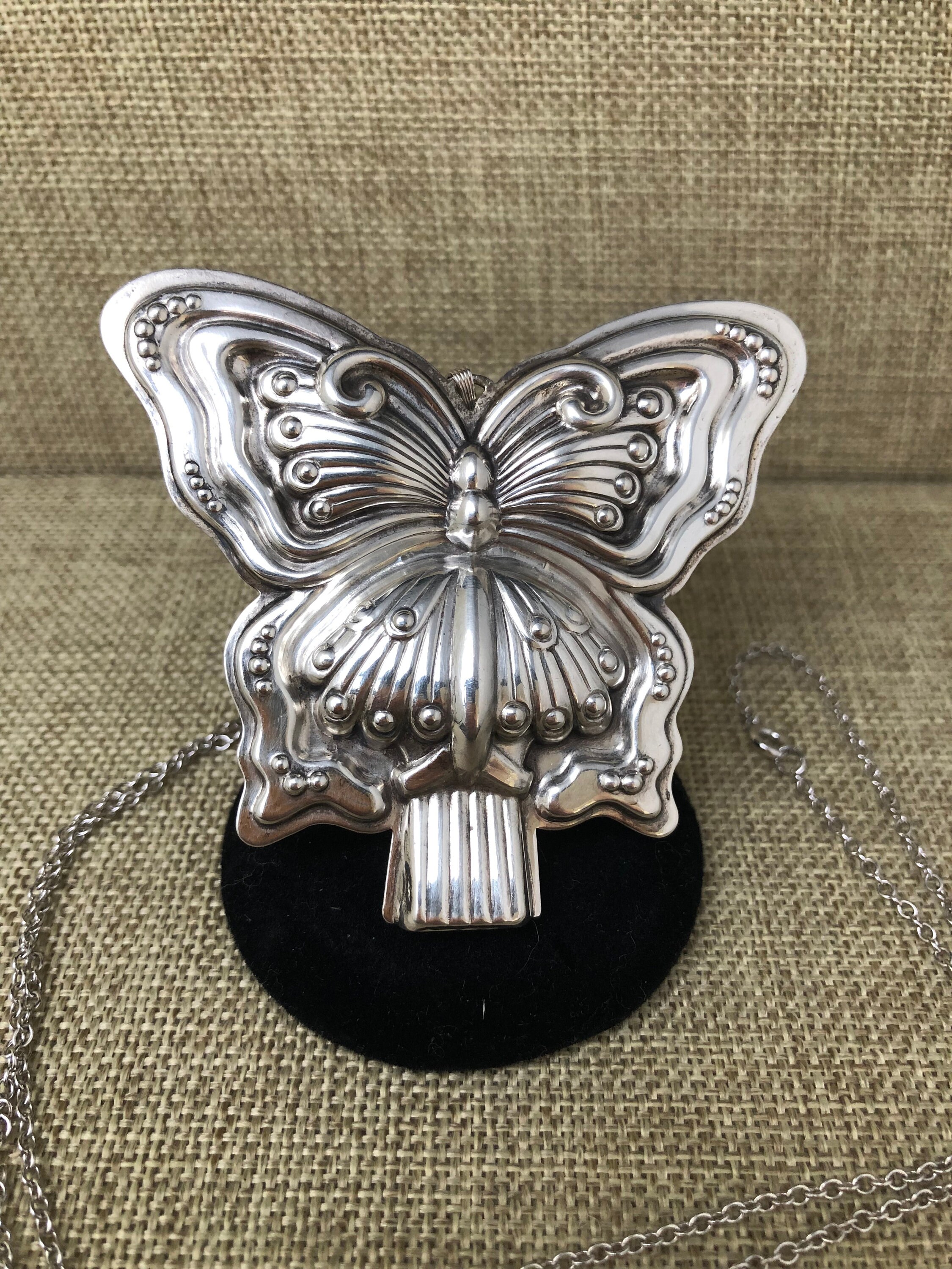 Vintage Sterling Silver Butterfly Whistle Pendant, Reed & Barton ...