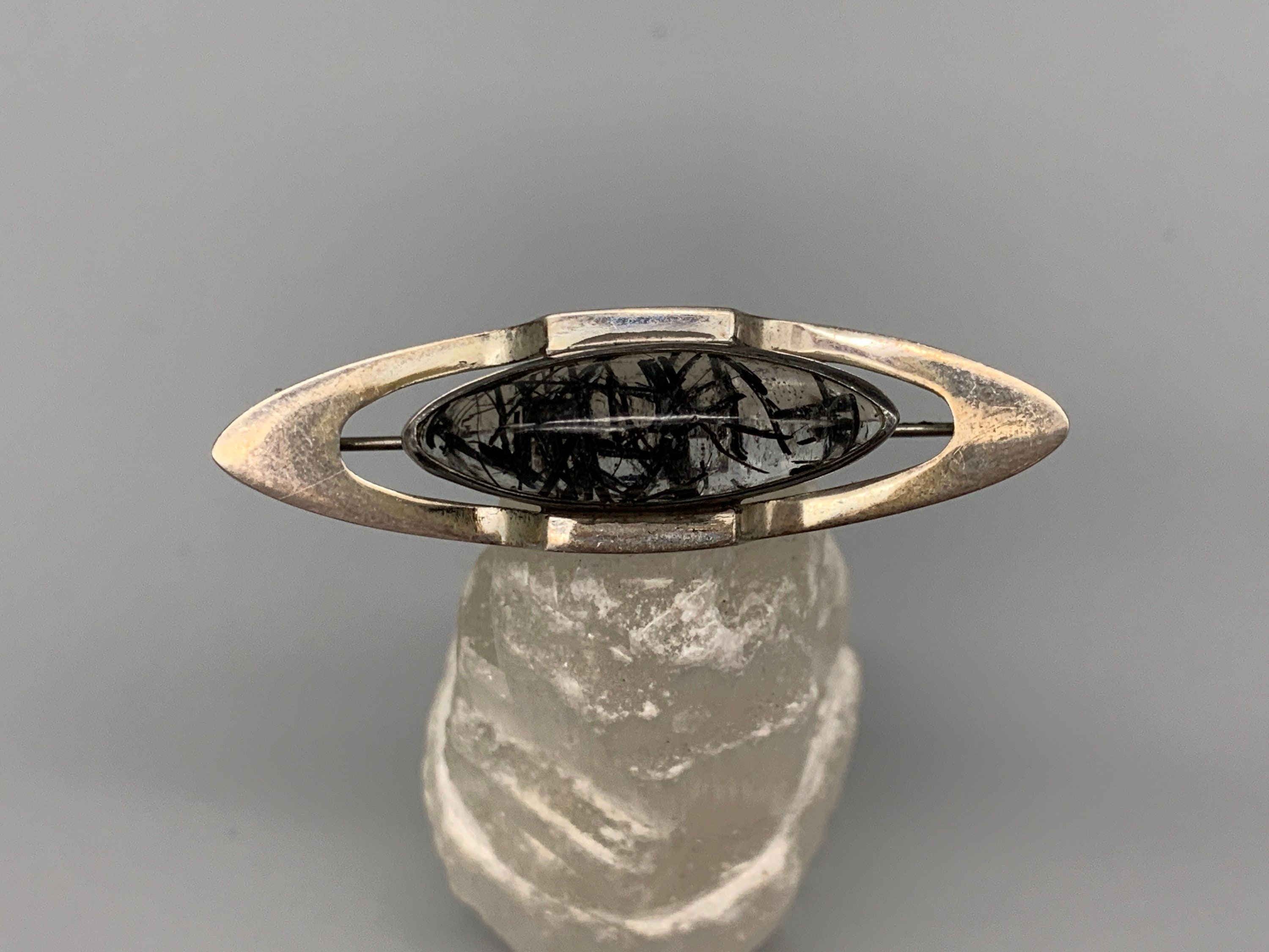 Vintage Kaunis Koru Black Rutilated Quartz Modernist Sterling Silver ...