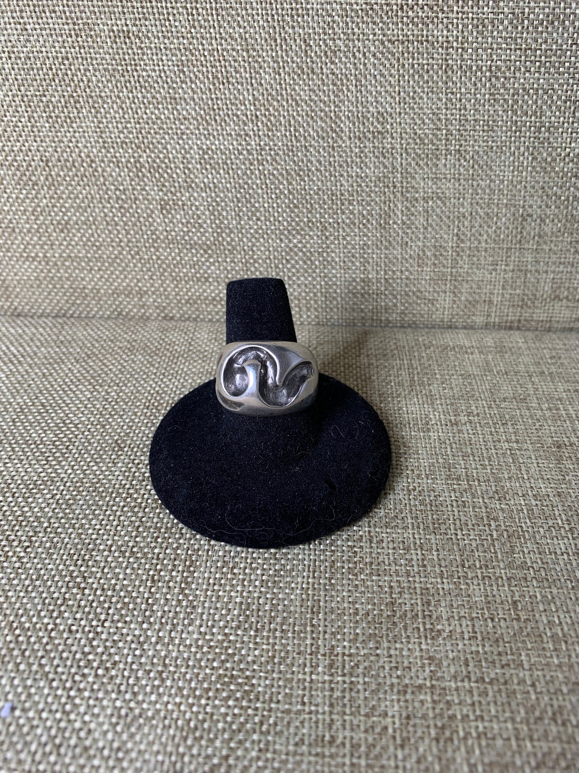 Vintage Sterling Silver Abstract Ring, Jandes, Unisex, Size: 8.75