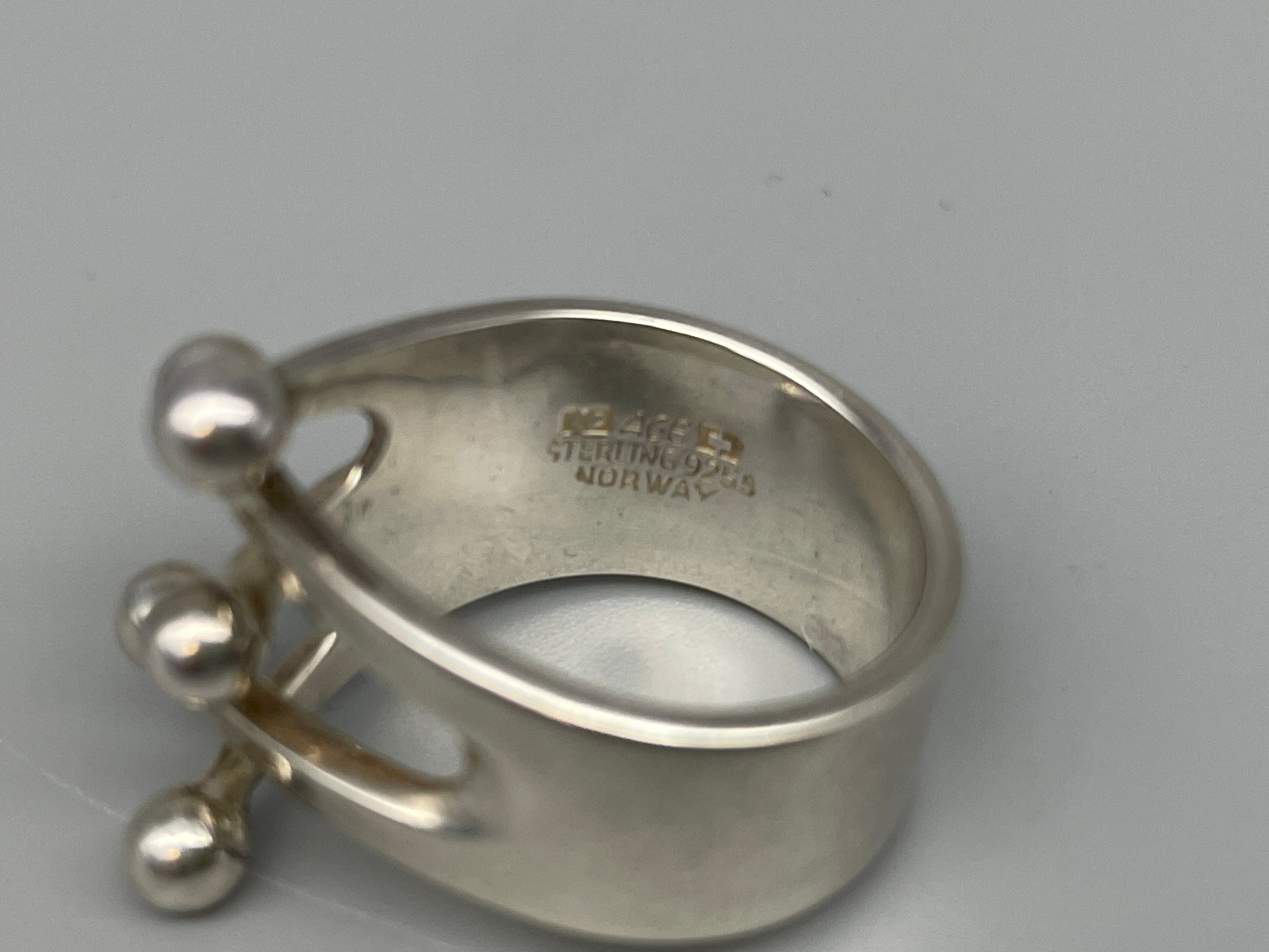Vintage Anna Greta Eker AGE Modernist Jester Sterling Silver Ring, Size ...