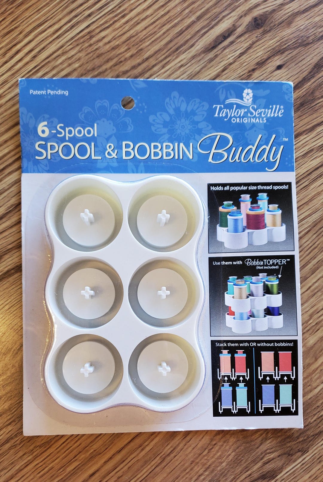 Taylor 6 Spool & Bobbin Buddy to Hold Organize Thread New in Original ...