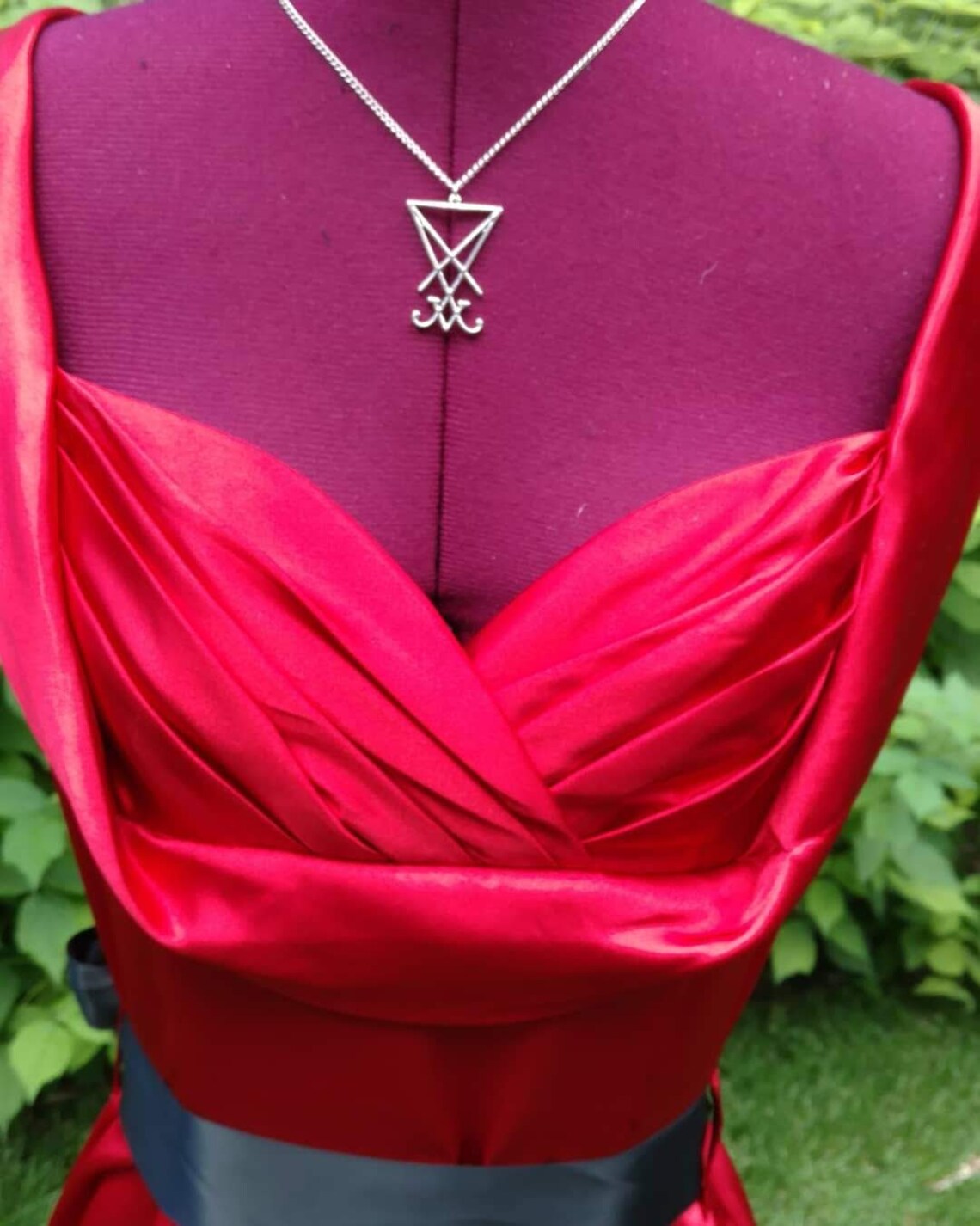 Lucifer's Sigil Dress / Red Satin H and R London dress | Etsy