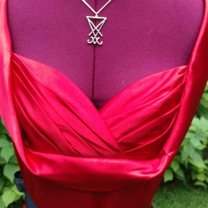 Lucifer's Sigil Dress / Red Satin H and R London dress | Etsy