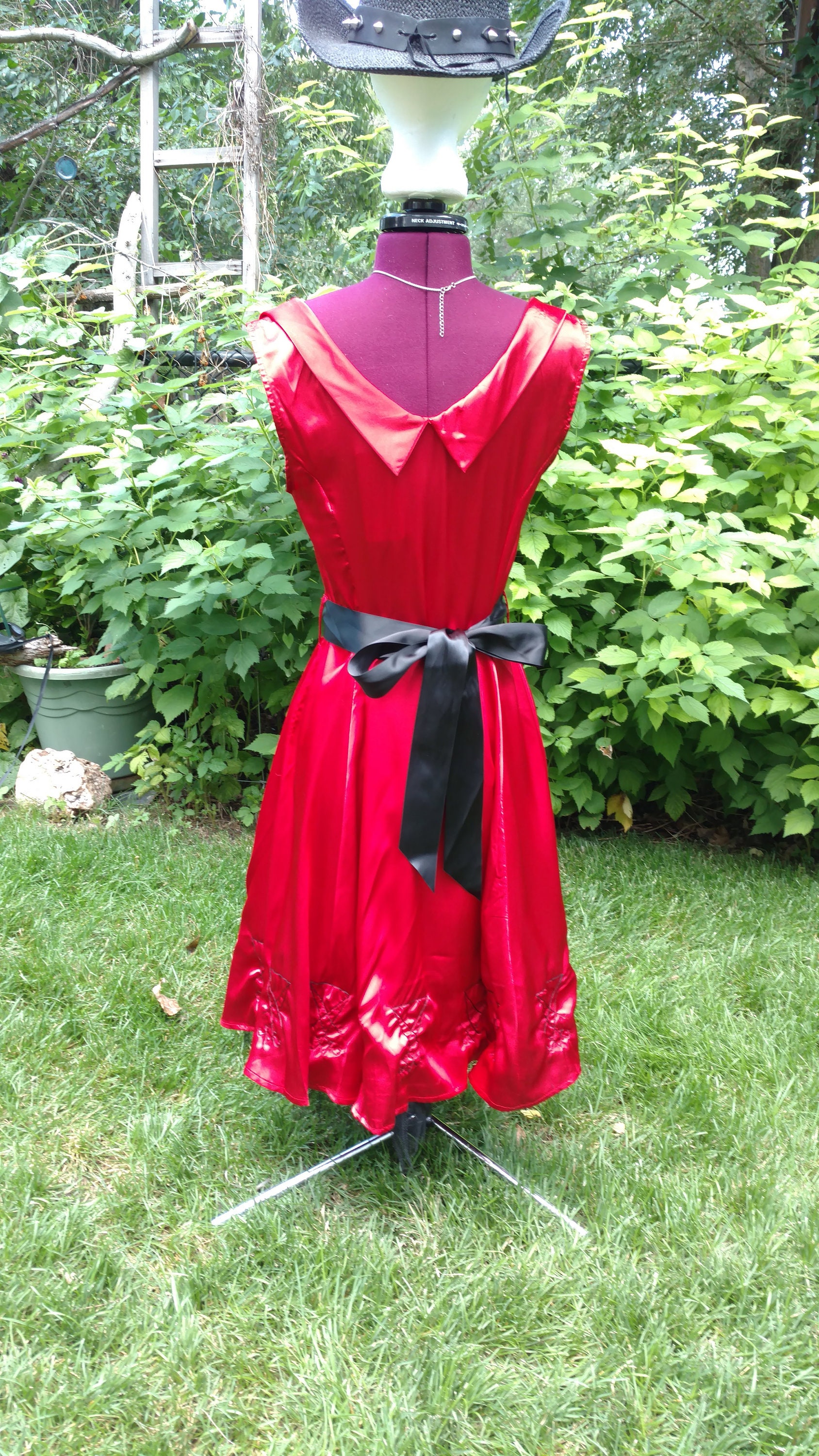 Lucifer's Sigil Dress / Red Satin H and R London dress | Etsy