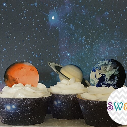 Edible Solar System Planet Cupcake Toppers - Etsy