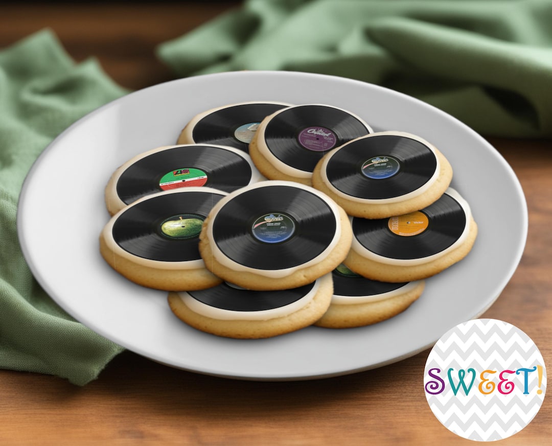 Edible Vinyl Record Cookie Cupcake Oreo Toppers, Wafer Paper or ...