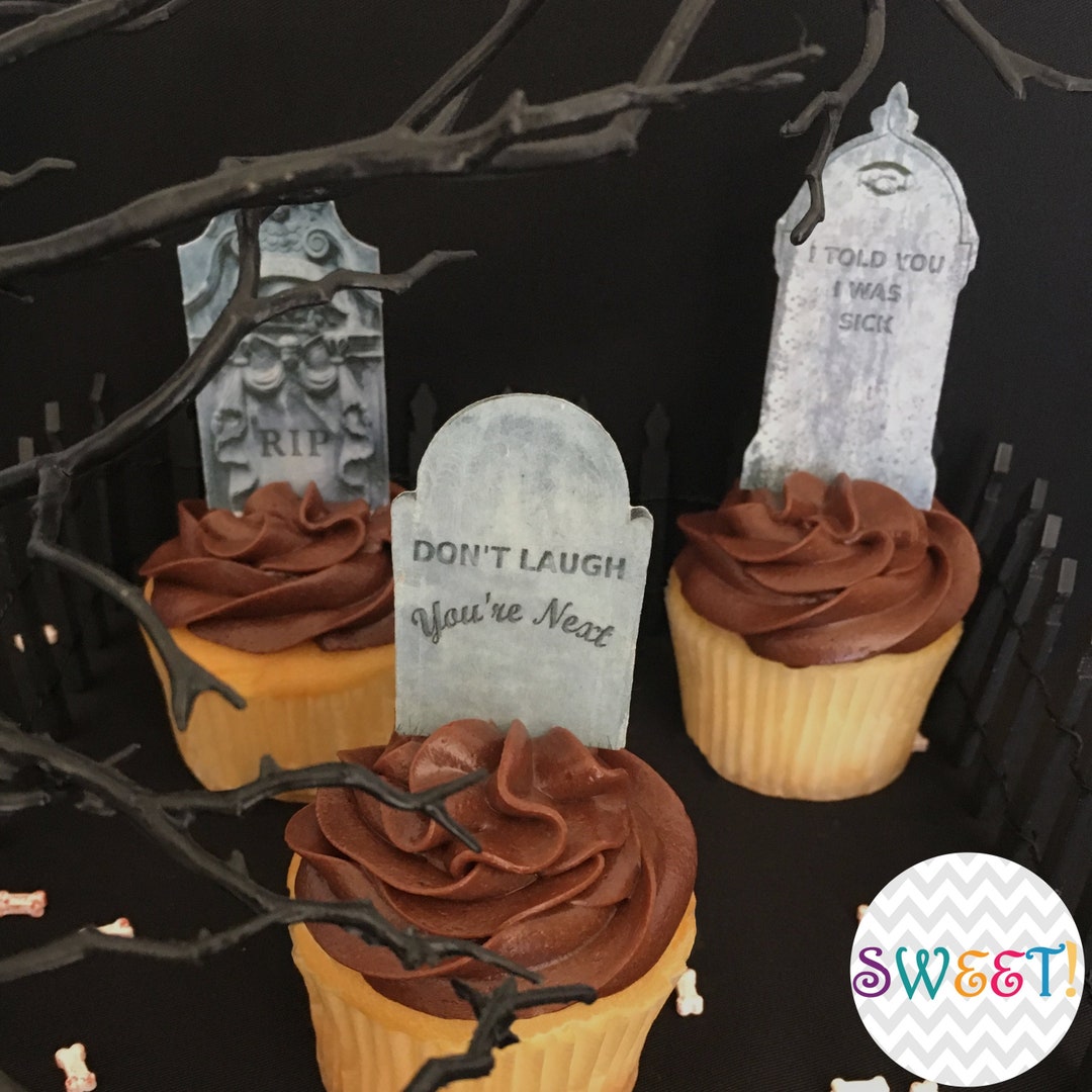 Edible Gravestone Cupcake Toppers - Etsy