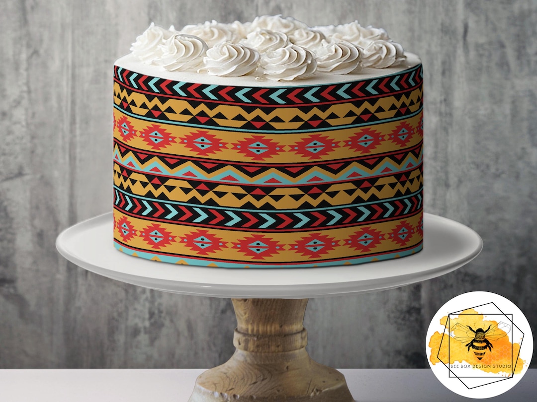 Tribal Edible Native Style Pattern Sheet Wafer Paper or Frosting Sheet ...