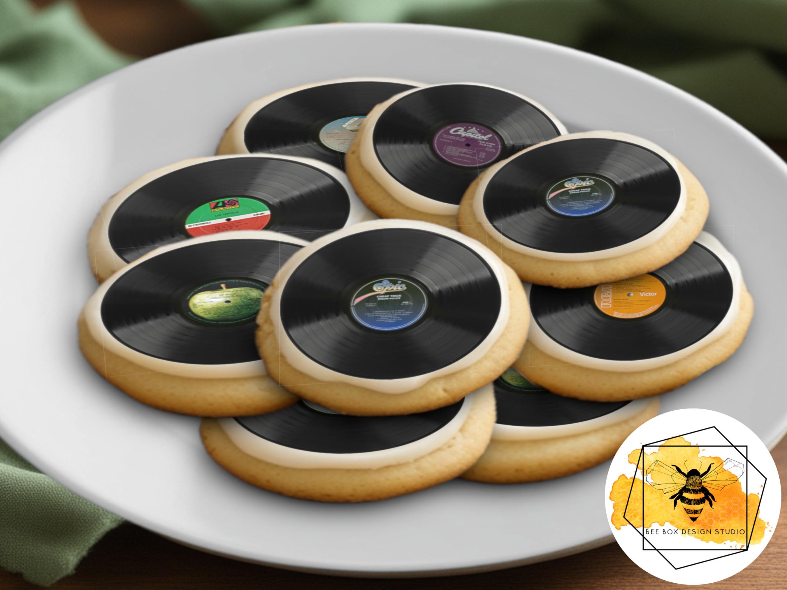 Edible Vinyl Record Cookie Cupcake Oreo Toppers, Wafer Paper or ...