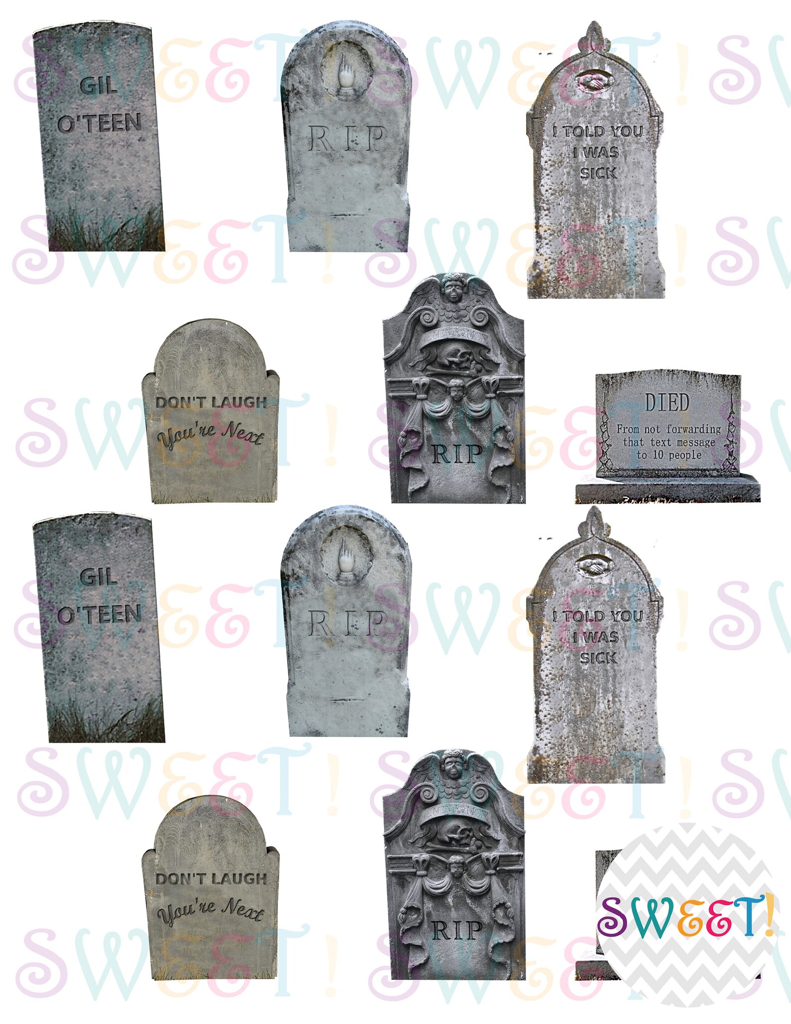 Edible Gravestone Cupcake Toppers - Etsy