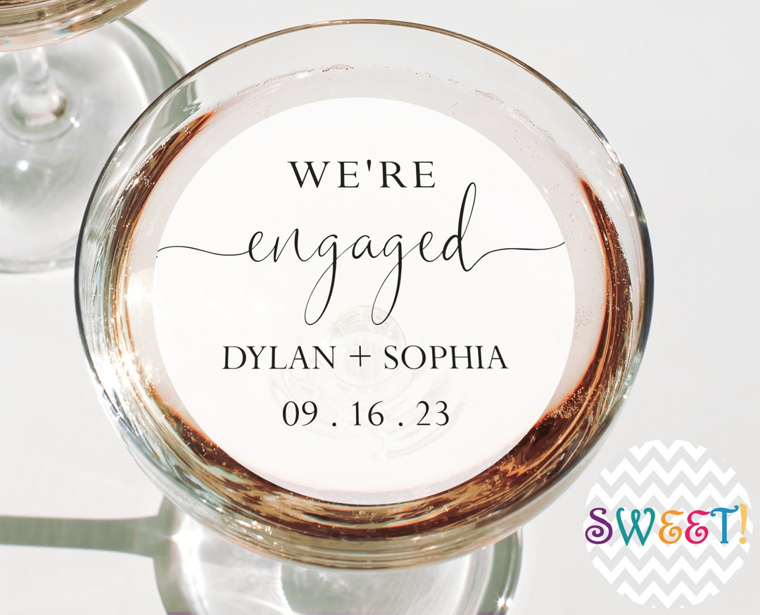 Edible We're Engaged Drink Toppers - Etsy